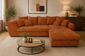 XXXLutz ROHOVÁ SEDAČKA, textil, rezavá P & B - Sedací soupravy - 00000F001804