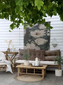 Krémový obal na květináč s pleteným vzorem Corte - Ø 22*21cm