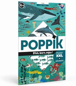 POPPIK XXL vzdělávací samolepkový plakát Oceán 6+