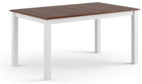 Stůl rozkládací, borovice, barva bílá - ořech, kolekce Belluno Elegante, rozměr 93/150-197 cm