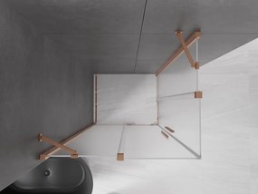 Mexen Velar Duo, sprchový kout s posuvnými dveřmi 100 x 90 cm, 8mm sklo námraza, měděná matná, 871-100-090-32-65