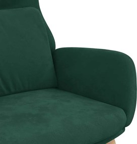 Relaxační křeslo tmavě zelené samet 341353