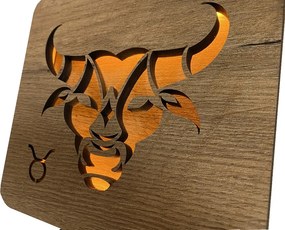 Li-Go Znamení "Býk" lampa 19x19 cm provedení povrchu: ořech