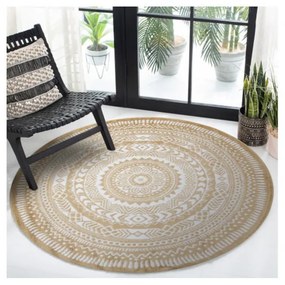 +Kusový koberec Matto béžový kruh 120cm