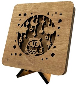 Li-Go "Sovička" lampa 19x19cm provedení povrchu: dub světlý
