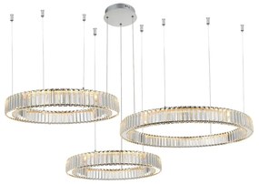 Luxusní stmívatelný lustr Spark 40+60+80 Chrome