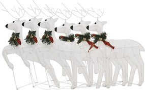 Vánoční sobi 6 ks bílí 120 LED diod 3154271