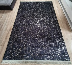 HU Černo-stříbrný moderní koberec Parys Černé stříbro Rozměr: 50x80 cm