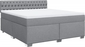Box spring postel s matrací světle šedá 180 x 200 cm textil 3285974