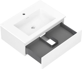 Mexen Orio, koupelnová skříňka 70 cm s umyvadlem Otis, 1 zásuvka, bílá matná, 91A10-07023-1-BF01-W18M01