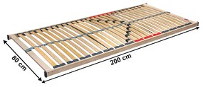 Lamelový rošt v rámu DOUBLE KLASIK NEW Tempo Kondela 80x200 cm