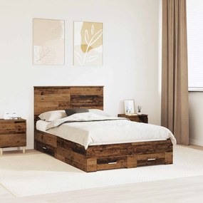Rám postele s čelo Staré dřevo 120 x 190 cm Kompozitní dřevo 3411339