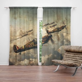 Sablio Závěs Stíhačky Spitfire v letecké bitvě: 2ks 140x250cm