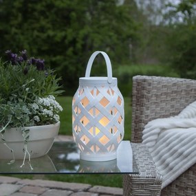 Bílá lucerna Star Trading Flame Lantern, výška 23 cm