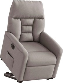 Elektrické zvedací polohovací křeslo taupe textil 3303059