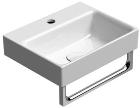 GSI Nubes umyvadlo 40 x 32 cm s otvorem pro baterii bez přepadu keramické bílá Extra Glaze 9684111