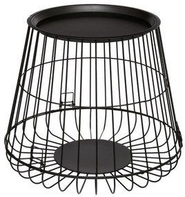 Emako Kávový stolek RONI, kovová konstrukce, Ø 52 cm, černý