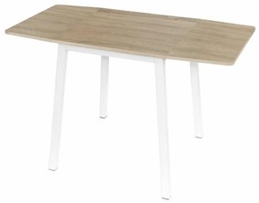 Jídelní stůl, MDF foliovaná / kov, dub sonoma / bílá, 60-120x60 cm, Tempo Kondela MAURO