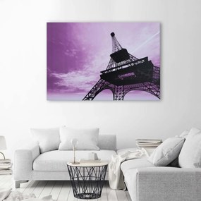 Obraz na plátně Eiffelova věž v Paříži Fialová - 100x70 cm