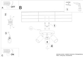 Sollux SL.1292 - Bodové svítidlo VERDO 3xGU10/10W/230V černá