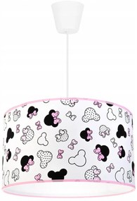 Dětské závěsné svítidlo Minnie, 1x textilní stínítko se vzorem, (fi 35cm)