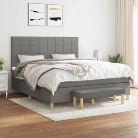 Box spring postel s matrací tmavě šedá 180x200 cm textil,  3137174