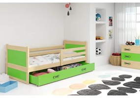 Dětská postel RICO 90x200 cm Zelená Borovice