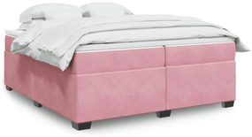 Box spring postel s matrací růžová 200x200 cm samet 3285310