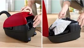 BOSCH BGB38RD2 černá, červená / Sáčkový vysavač / 600 W / 4 L / 79 dB