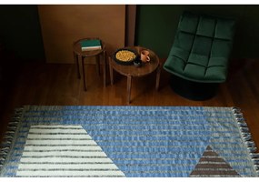 Modrý/hnědý bavlněný koberec 160x230 cm Hampton – Dutchbone