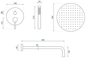 Sprchová podomítková souprava MAXMAX Rea LUNGO - rose gold