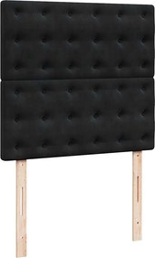 Box spring postel s matrací černá 90x200 cm samet 3292252