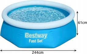 Nafukovací bazén Bestway s límcem 244 x 61 cm - 1880 l