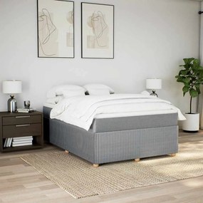 Box spring postel s matrací světle šedá 140 x 200 cm textil 3285574