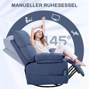 HOMCOM Relaxační křeslo s masážní funkcí, elektrické TV křeslo s vyhříváním, polohovací funkcí, otočné masážní křeslo s pružinovým systémem 700-174V9…