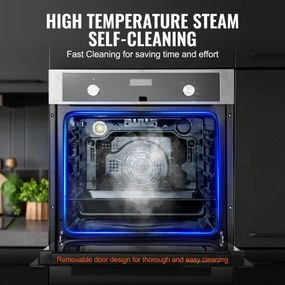 Jednostěnná trouba 61 cm elektrická vestavěná nástěnná trouba 9 funkcí – 3550 W
