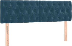 Box spring postel s matrací tmavě modrá 140x190 cm samet 3131139
