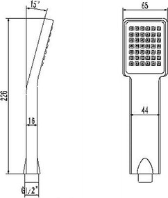Sapho GINKO 1101-16 ruční sprcha 226 mm hranatá ABS/chrom