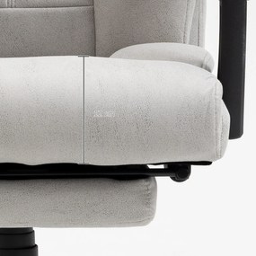 Kancelářská židle Vinsetto s masážní funkcí, ergonomická manažerská židle s výškově nastavitelnou opěrkou nohou, světle šedá pro kancelář a domácí ka…