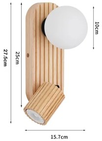 Brilagi - Nástěnné bod. svítidlo MODERN WOOD 1xG9/5W/230V+1xGU10/8W kaučukovník