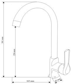 Mexen SABRE - Vysoká umyvadlová baterie - dřezová, Chrom, 72190-00