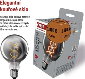 LED žárovka DECO SMOKED G95 teplá bílá