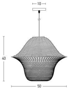 Zambelis 20153 závěsné svítidlo rattan, 1xE27, ø50cm