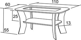 Bradop Konferenční stolek FILIP K10 | Provedení: P - Přírodní