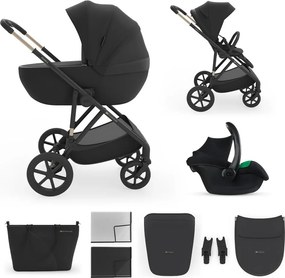 | KINDERKRAFT - Kombinovaný kočárek 3v1 PRIME 3 Venezian Black | KSPRIM03BLK3000