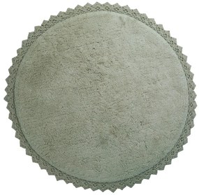 Zelený pratelný ručně tkaný bavlněný kulatý koberec ø 110 cm Perla Olive – Nattiot