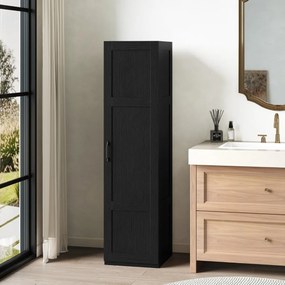 Costway 150 cm vysoká úložná skříňka volně stojící 4patrová podlahová s dvířky