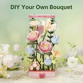 ROBOTIME 3D puzzle Rokr Floral Art Světle růžová kamélie / 37 dílků /