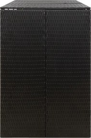 Přístřešek na tři popelnice černý 207 x 80 x 117 cm polyratan 319862