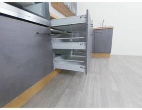 Kuchyně Birgit 240 cm (tmavý beton, dub)